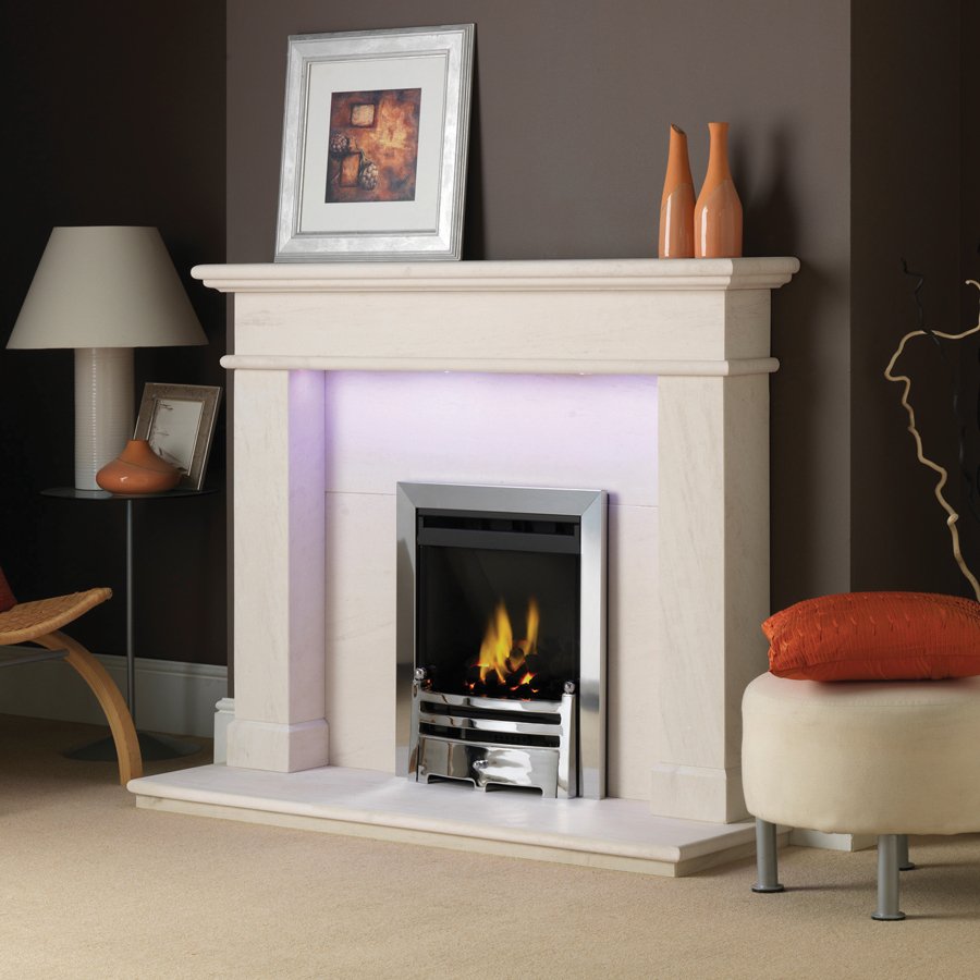 Charlton & Jenrick Balmoral Portuguese Limestone Complete Fireplace ...